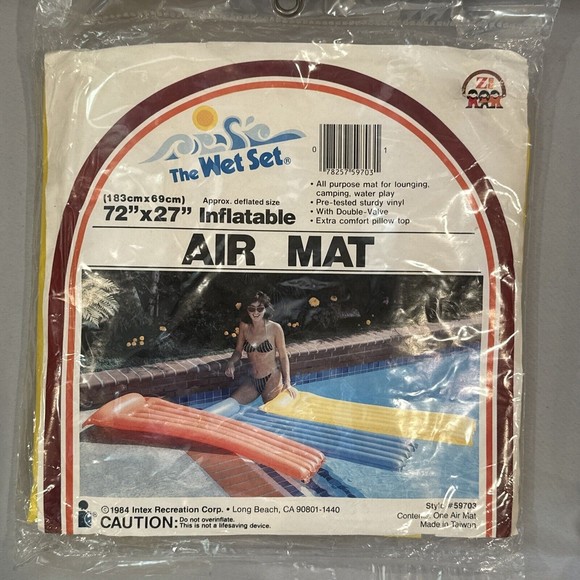 Swim | Inflatable Air Mat New Pool Float Wet Set Vintage 1984 Intex 8s ...